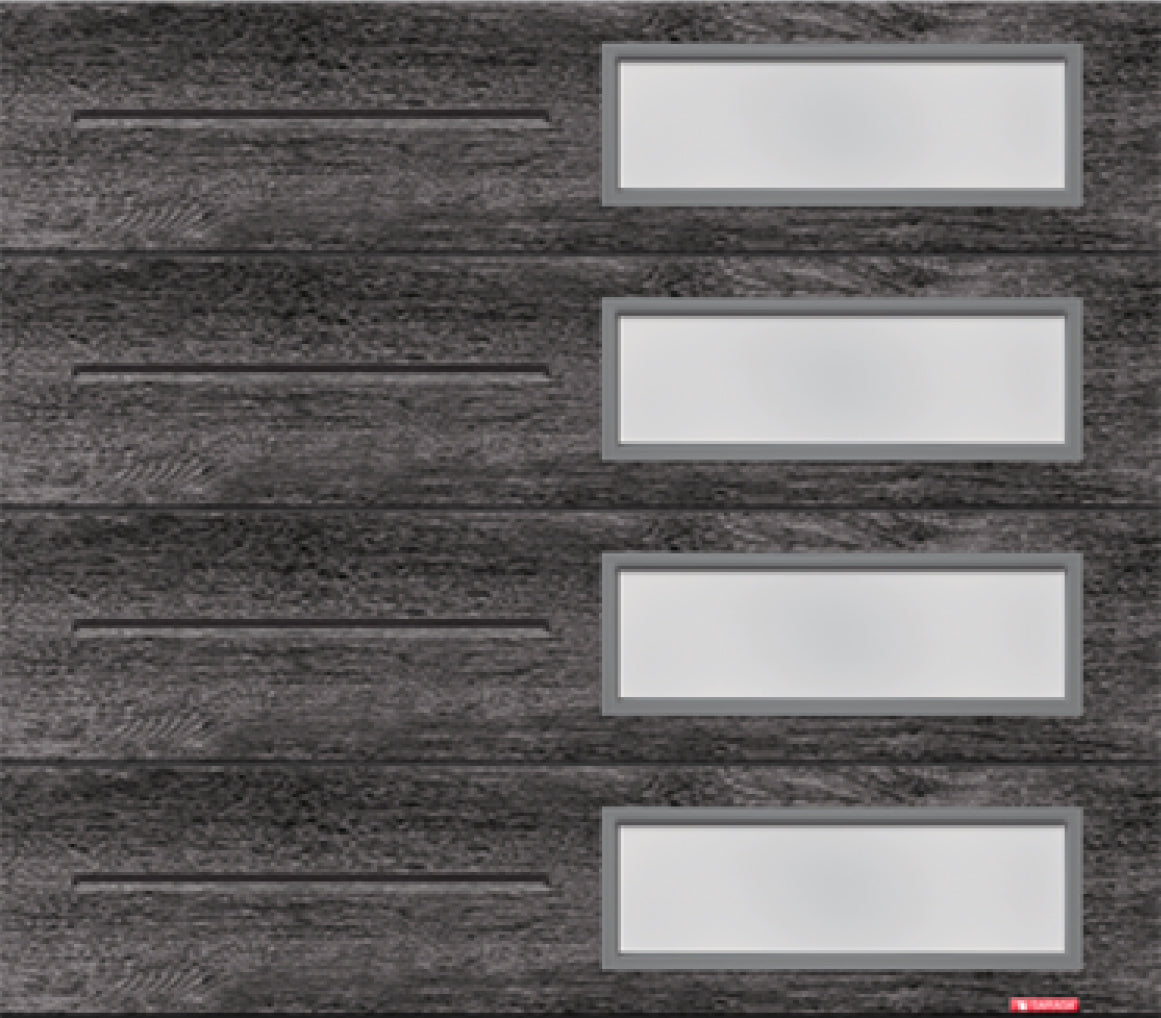 VOG 8X7 Wood-Finish Contemporary Garage Doors with Windows – Easy Flip ...