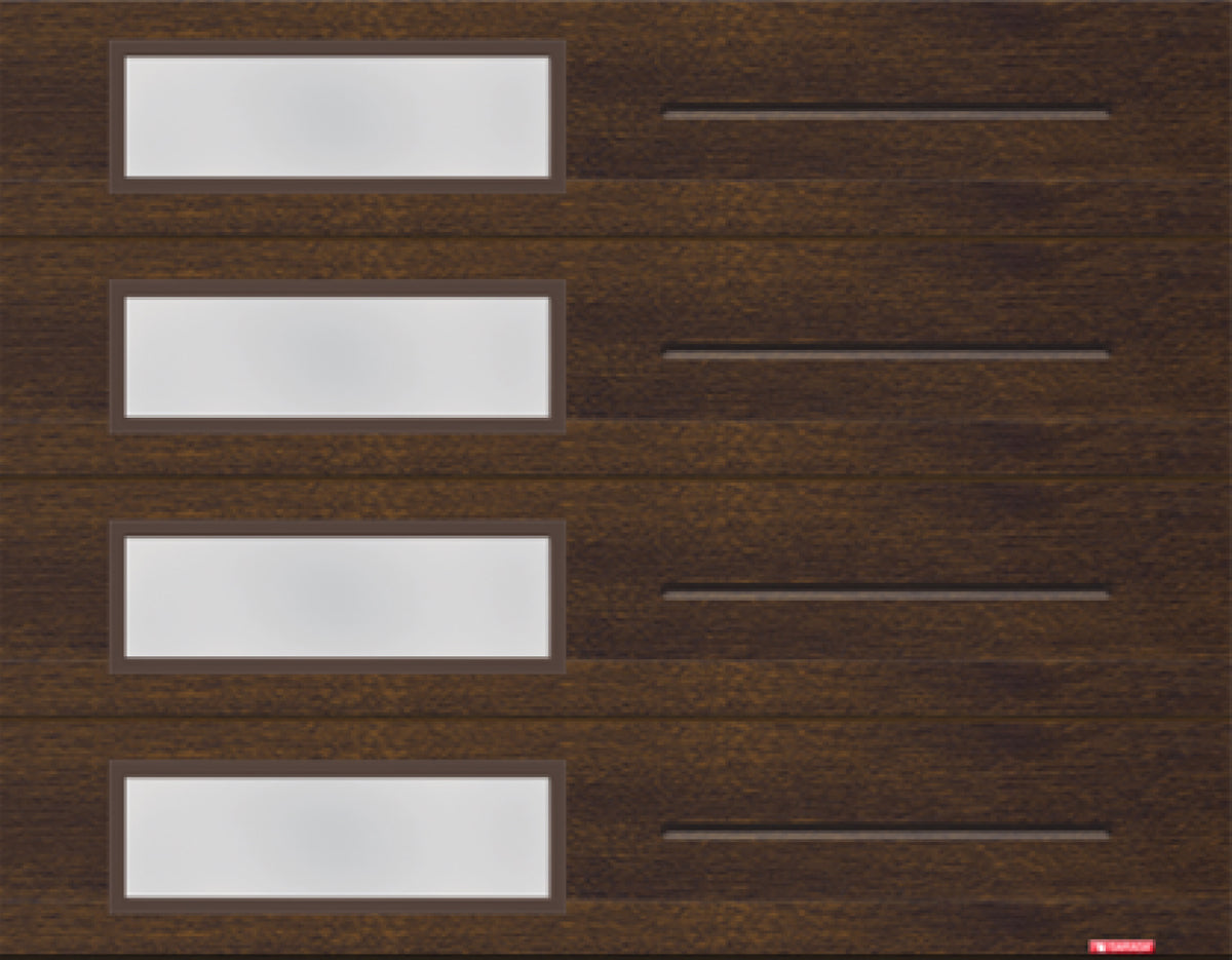 VOG 9X7 Wood-Finish Contemporary Garage Doors with Windows – Easy Flip ...