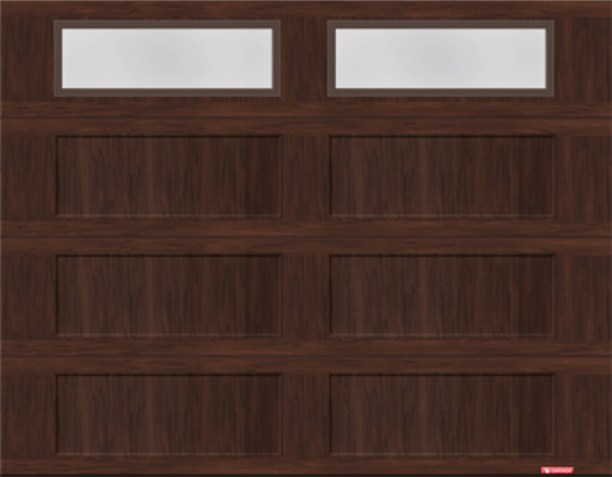 9X7 American Walnut Wood Finish Traditional Window Garage Doors – Easy ...